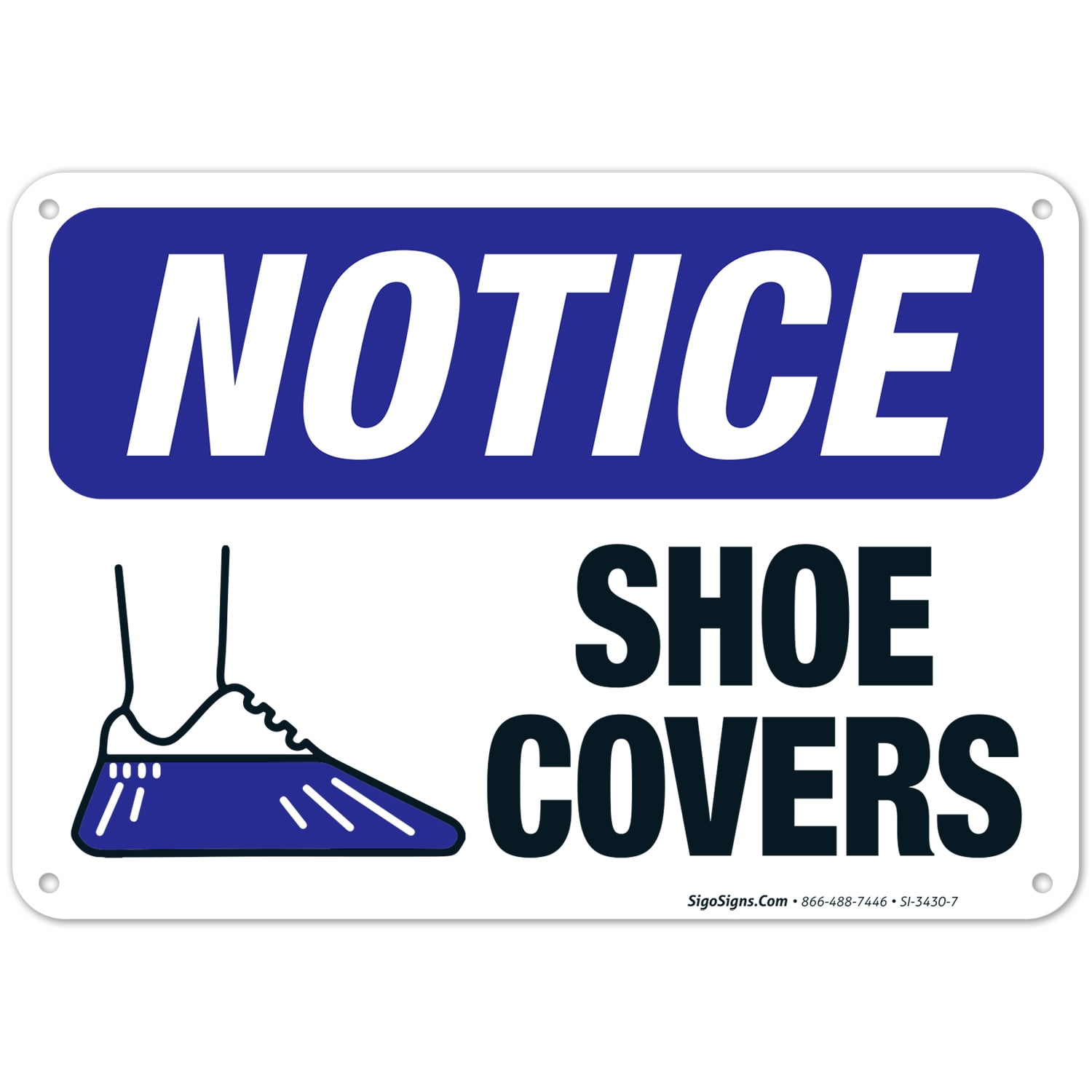 Shoe Covers Sign, OSHA Sign, 10x7 Aluminum - Walmart.com