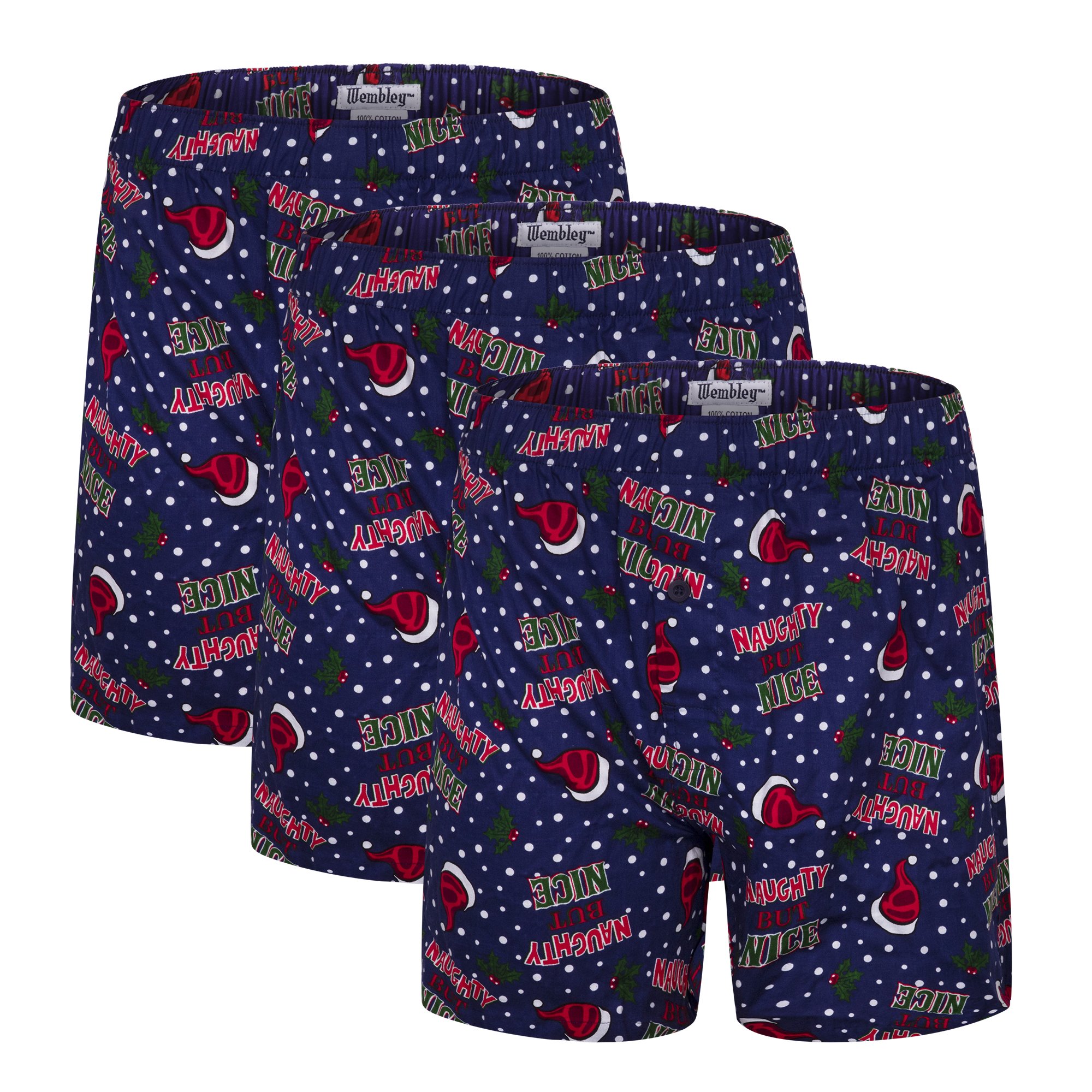 Wembley Men's Holiday Christmas Underwear Multipack Cotton Classics ...