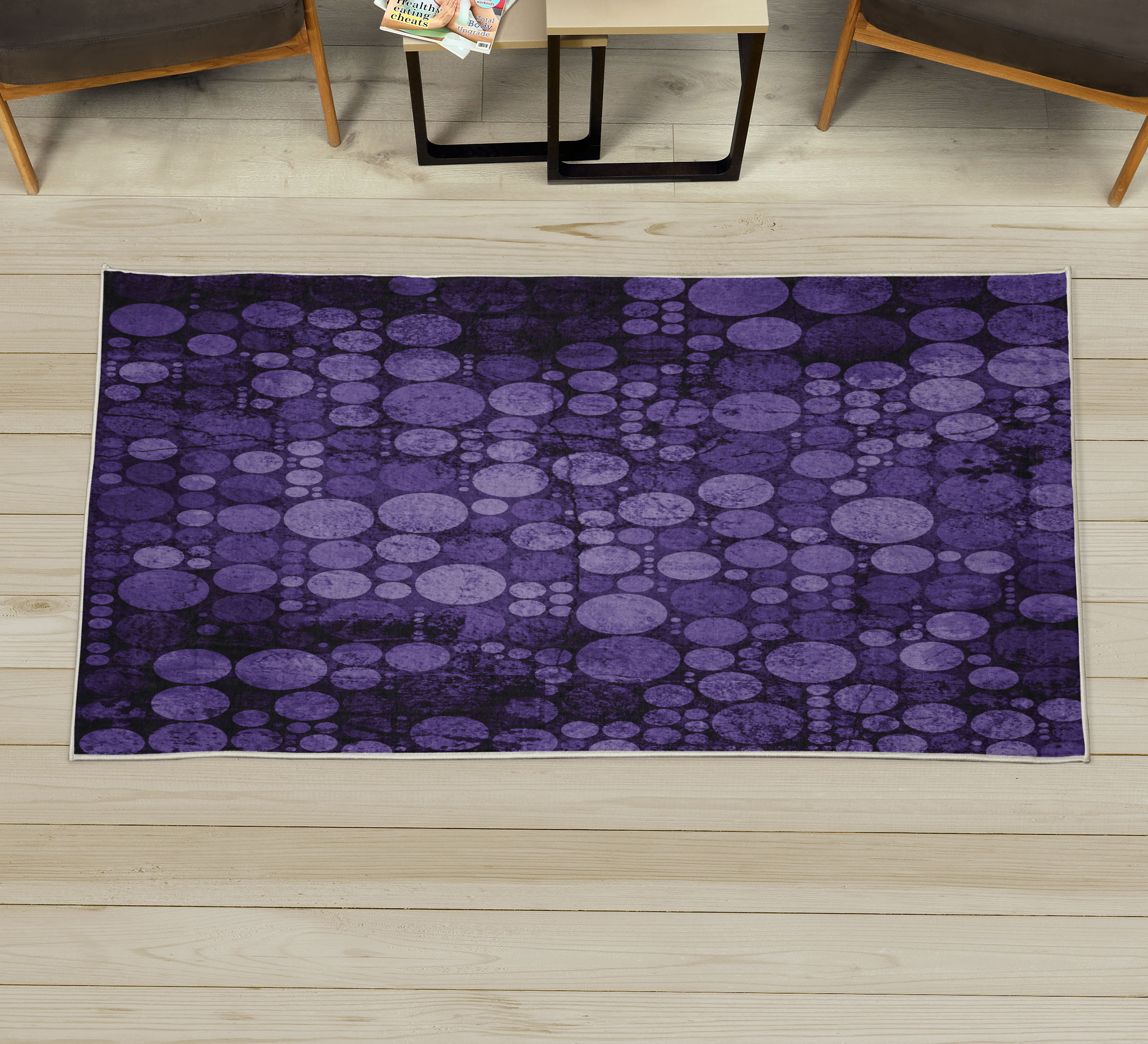 Vintage Decorative Rug, Retrospective Style 60s 70s Inspired Dots ...