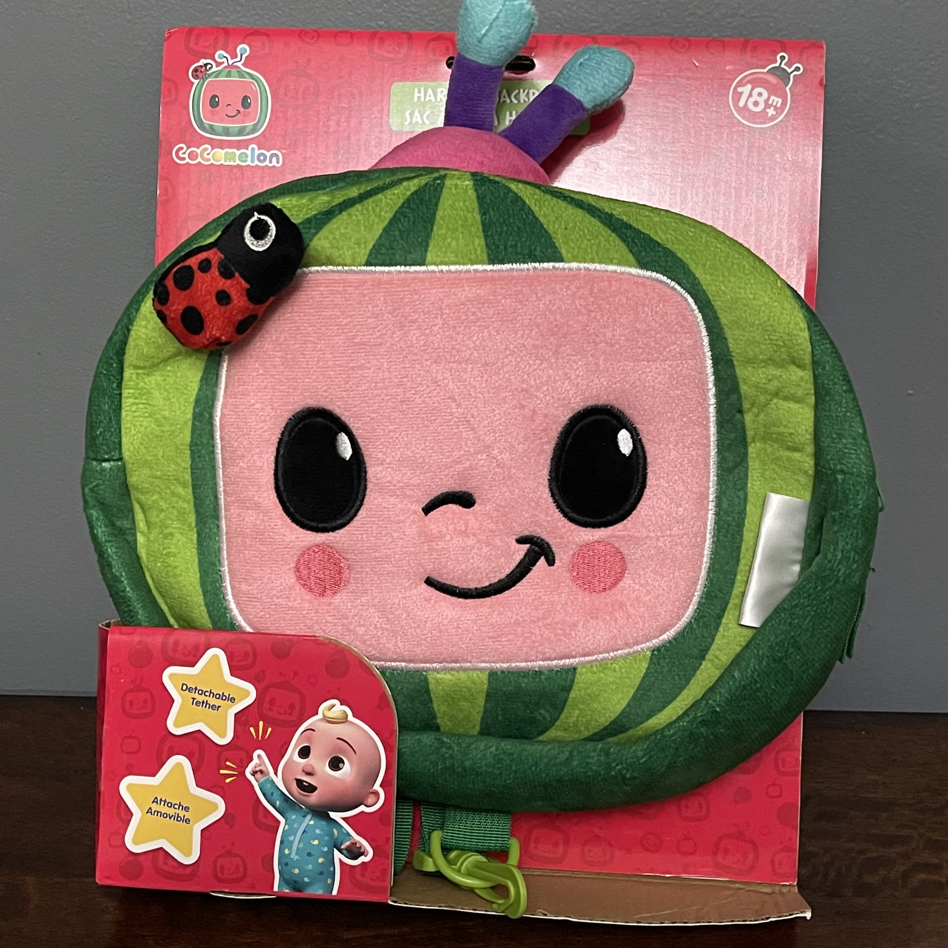 Cocomelon Plush Watermelon Toddler Backpack with Detachable Safety ...
