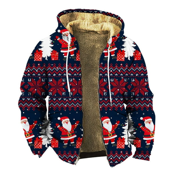 nsendm Mens Outerwear Mens Jackets Winter Man Fall and Winter Christmas ...