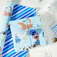 Hanukkah Wrapping Paper Roll, Cute Holiday Dog Print & Blue Stripes ...