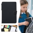 Black Pocket Notebook with Pen and Sticky Notes, Small Journal with ...