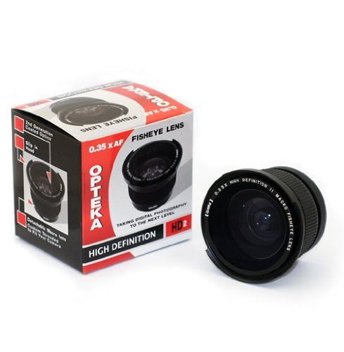 Opteka .35x HD2 Super Wide Angle Panoramic Macro Fisheye Lens for Canon ...