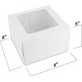 MT Products White Cake Box 8" x 8" x 5" Bakery Boxes with Window - Pack ...