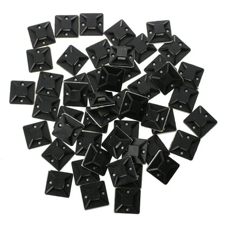 50 Units 25 x 25 x 8 mm Self Adhesion Mount Base Cable Tie Support ...