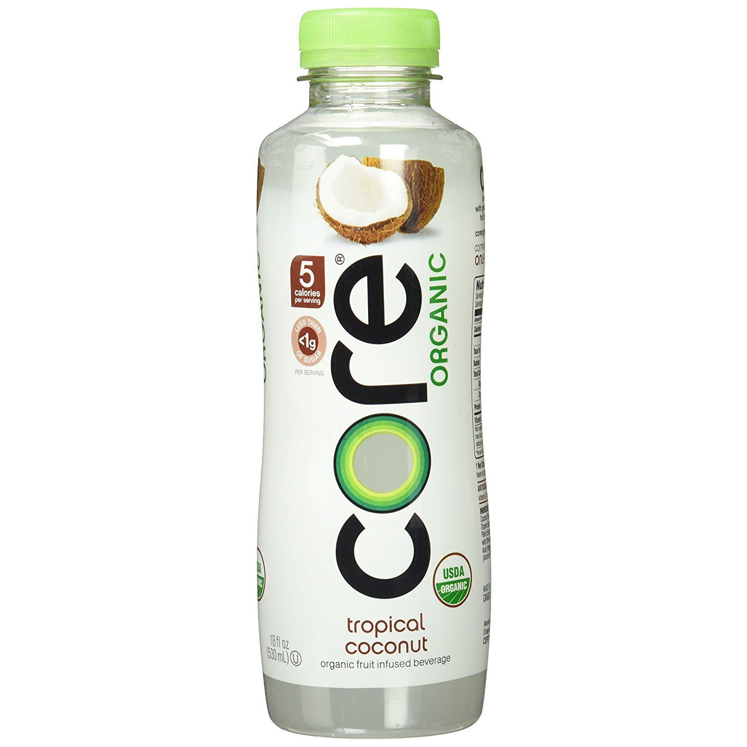 Core Organic Fruit Infused Beverage, 18 Fl Oz, Tropical Coconut (Pack ...