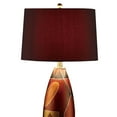 Deep Red Drum Shade Table Lamp With Mosaic Pattern Base Set of 2 ...