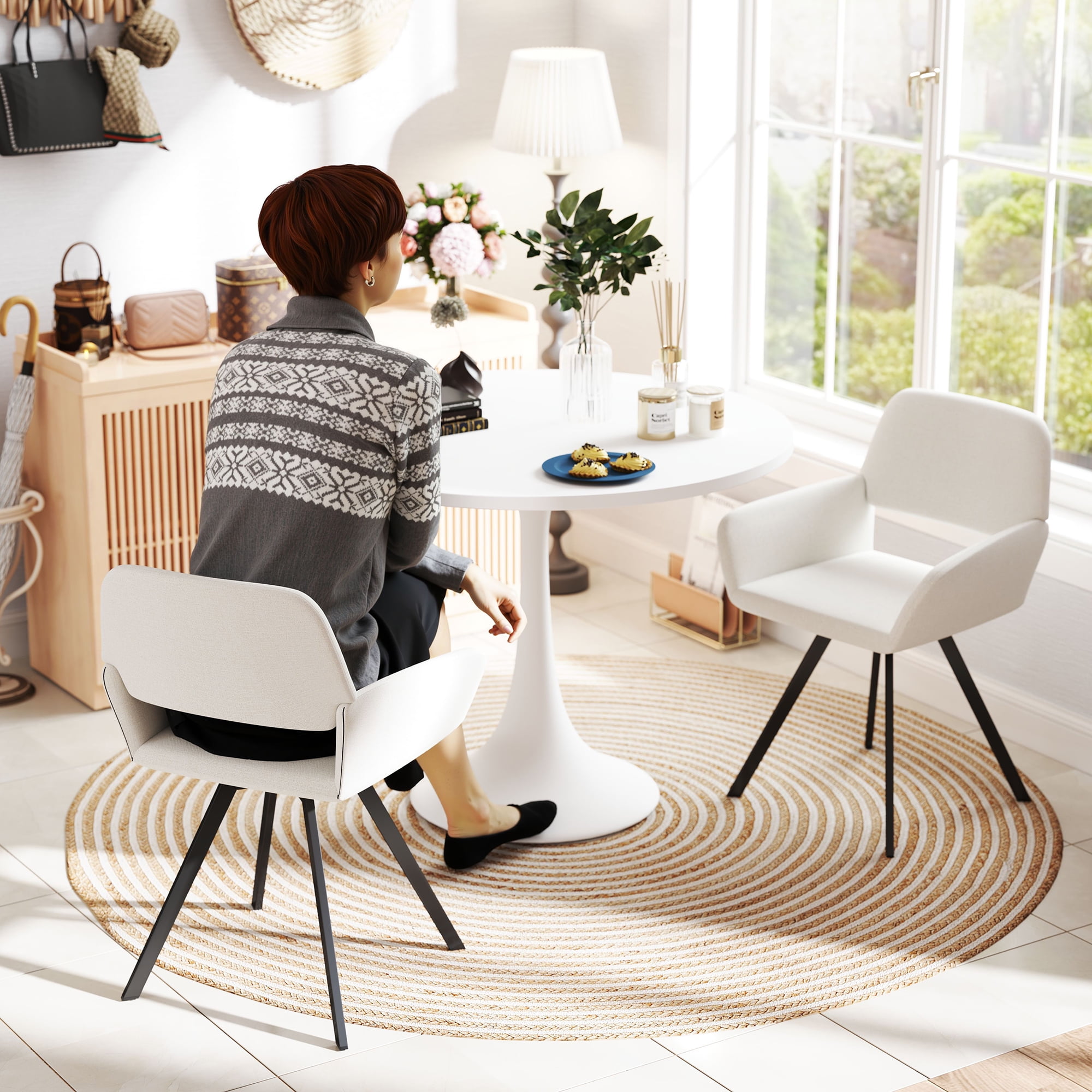 Click here for Homy Casa Modern Set Of 2 Swivel Accent Chair With... prices