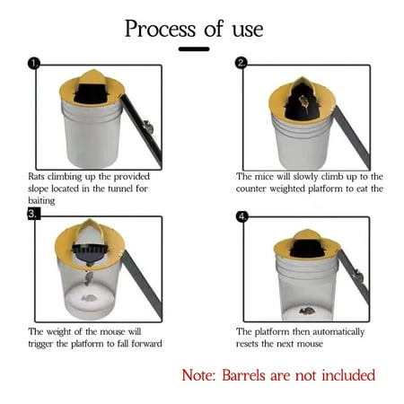 Mouse Catcher Slide Bucket Lid ABS Plastic Pest Control catcher slide ...