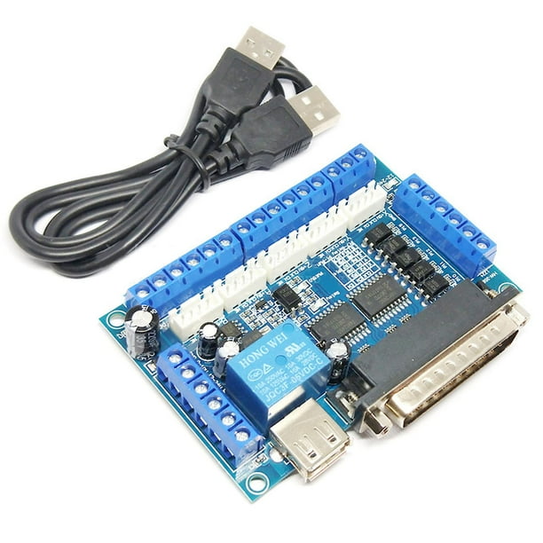 Tarjeta de control de movimiento USB Mach3 de 5 ejes, placa controladora CNC para motor paso a ...