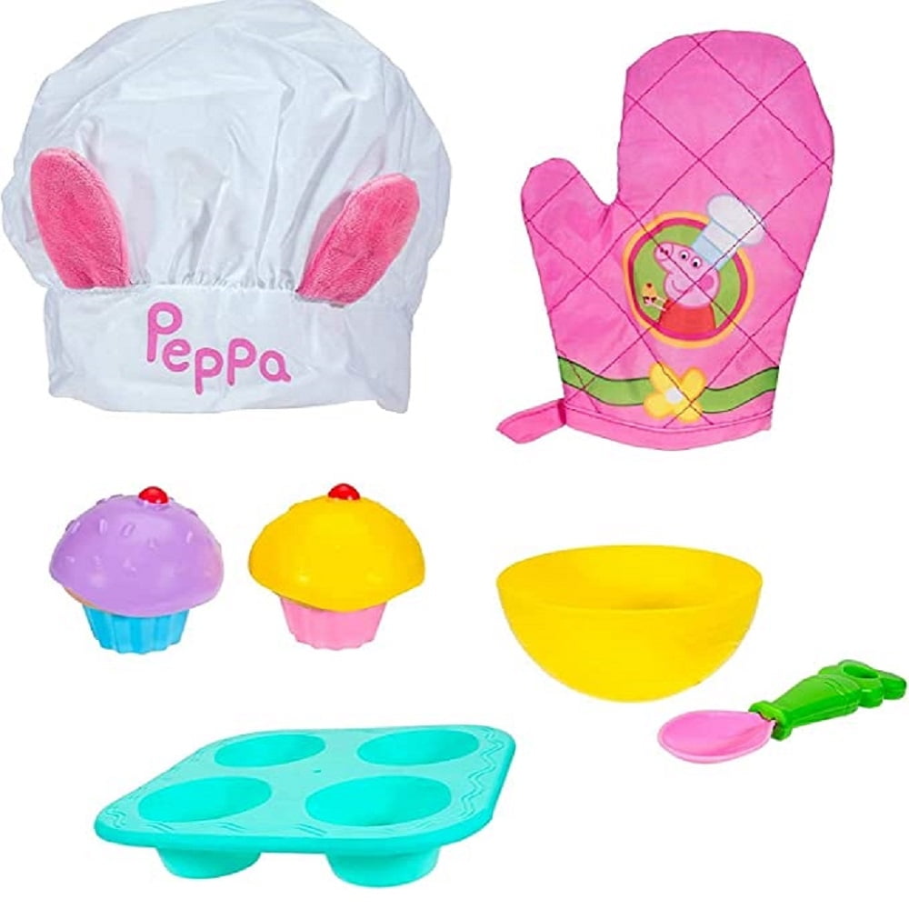 Peppa Pig Cooking with Peppa Roleplay Set, Includes Chef's Hat, Glove ...