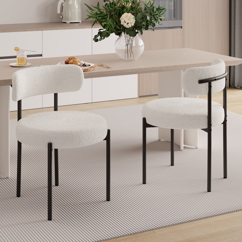 Click here for Hawsaiy Dining Chairs Set Of 2  Round Boucle Dinin... prices