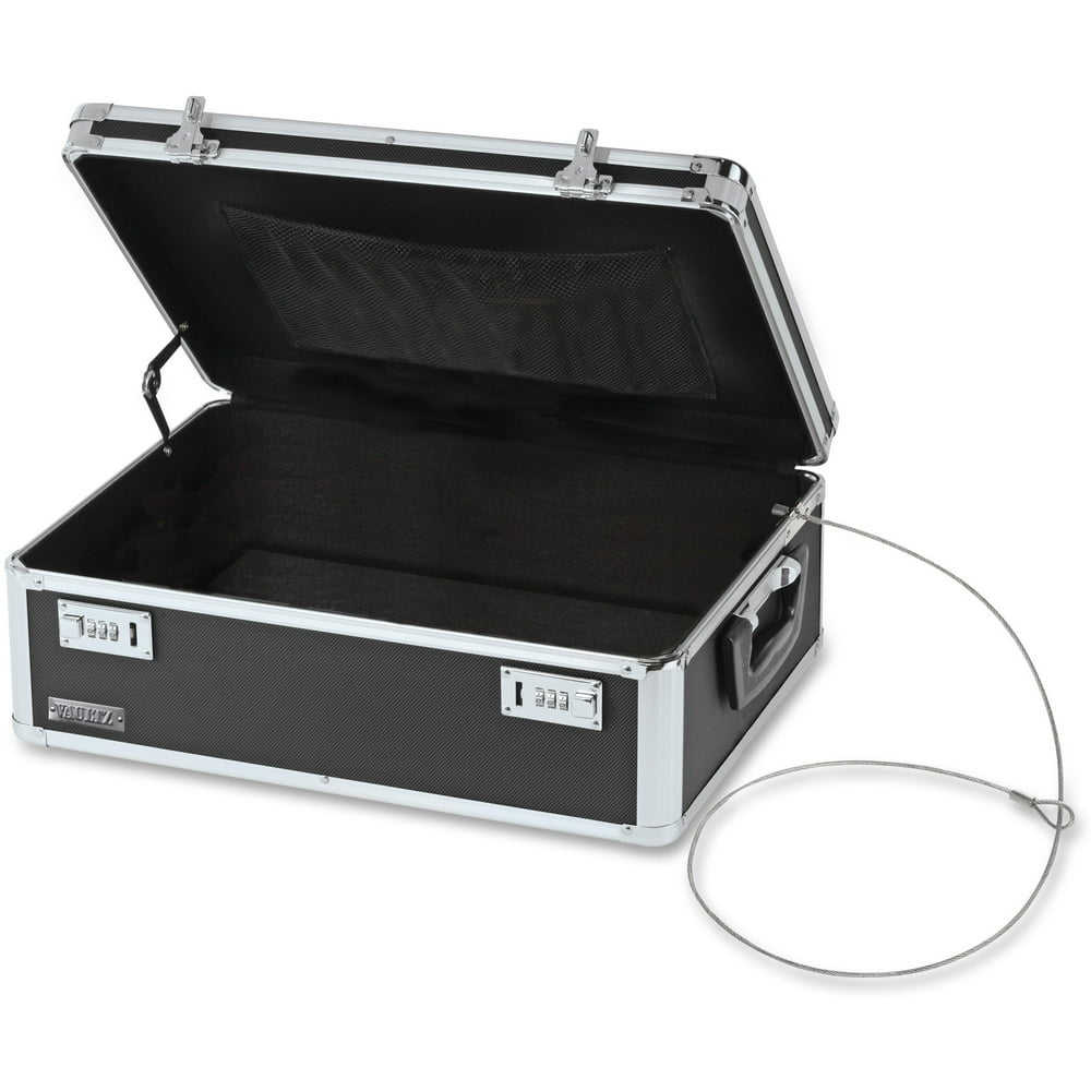 Vaultz Locking Storage Box 19.5 x 7 x 13.5 inches Black (VZ00323 ...