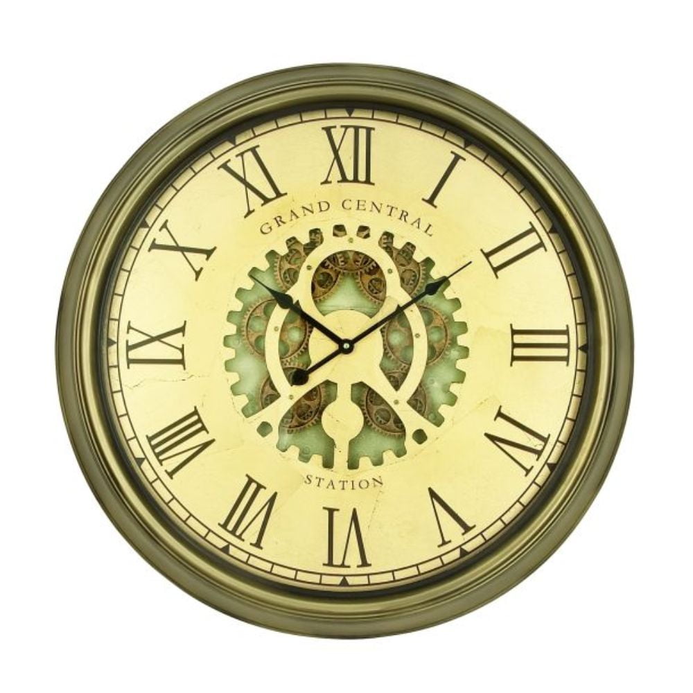 Metal Gold Wall Clock 24"D - Walmart.com