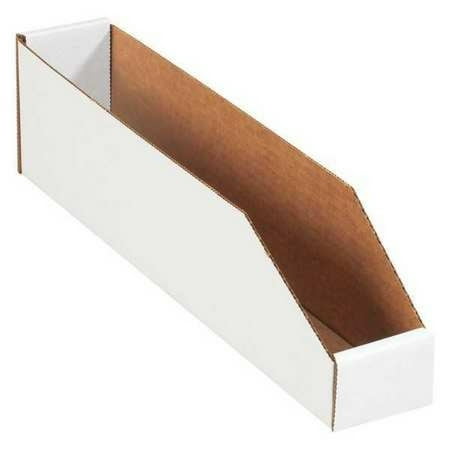 Aviditi Corrugated Cardboard Storage Bins, 3"x 18"x 4 1/2", White, Pack ...