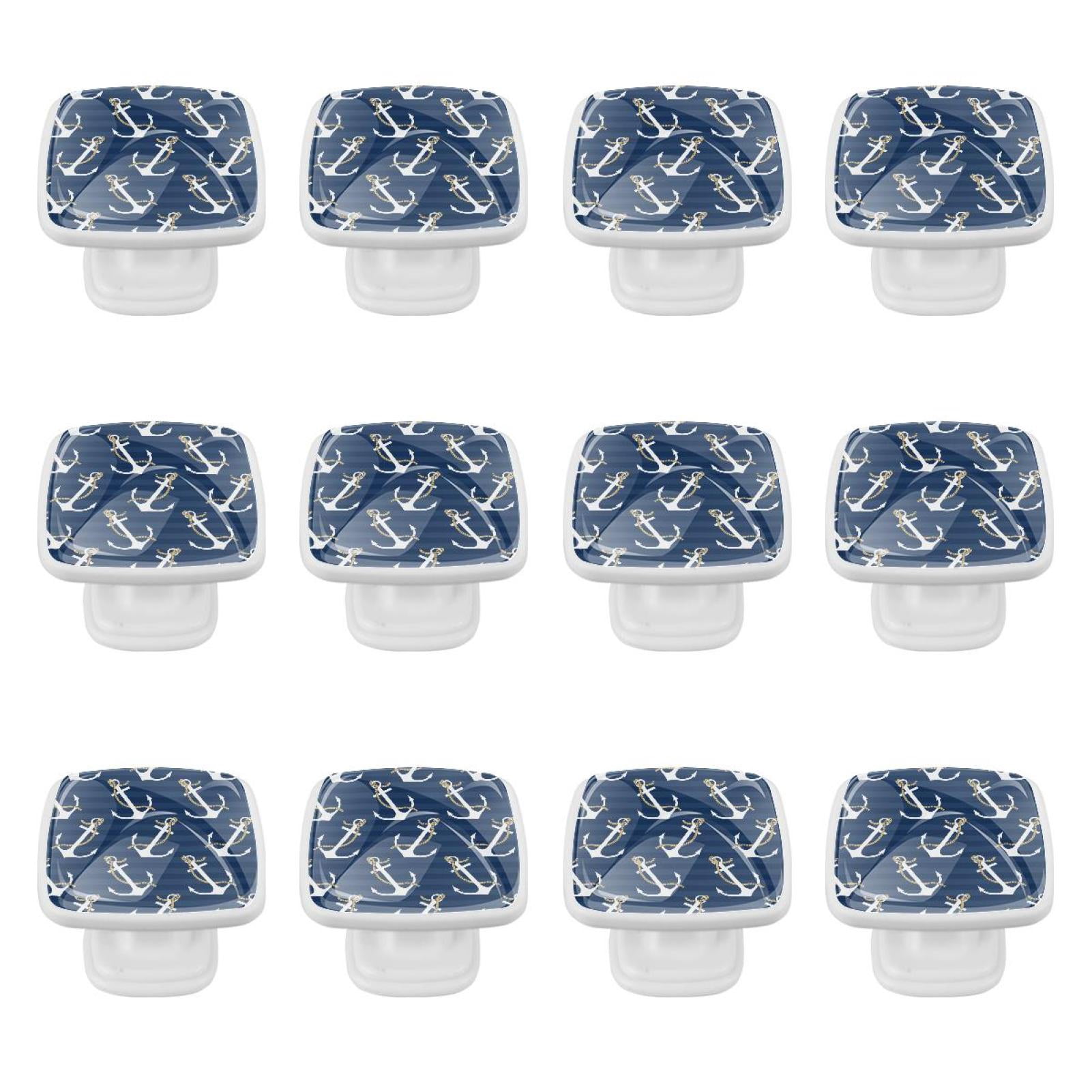 12 Pieces Drawer Pulls Handle Square Wardrobe Cabinet Anchor Knobs with ...