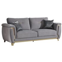 Toscano Traditional Style Sofa Made with Silver Wood - Walmart.com
