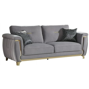 Toscano Traditional Style Sofa Made with Silver Wood - Walmart.com