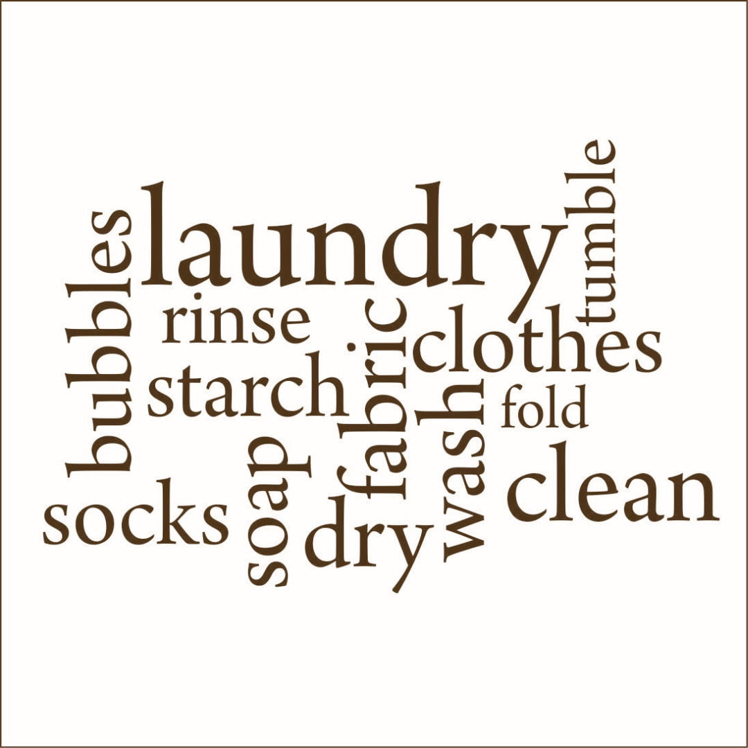 Laundry Word Jumble Vinyl Decal - Small - Brown - Walmart.com