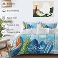 Abstract Surfboard Summer Surfing Palm Tree Queen Size Bed Set,Blue ...