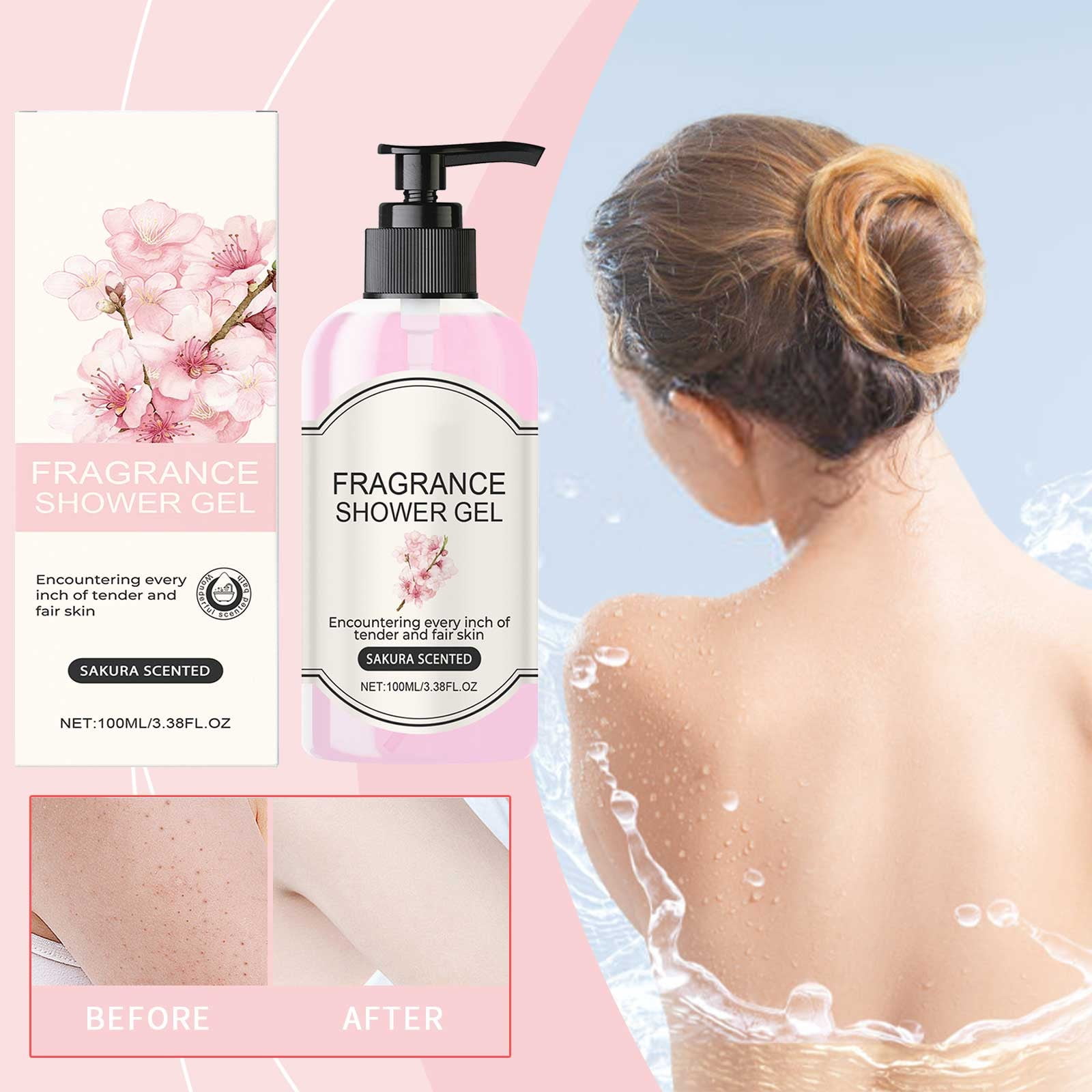 Fiudx Ofertas de la semana Jabón corporal perfume de jazmín, gel hidratante e hidratante ...