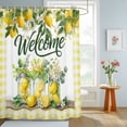 Bathroom Shower Curtain Welcome Words Farm Lemons Waterproof Shower ...