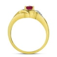 10k Yellow Gold Round Rhodolite Garnet And Diamond Heart Ring - Walmart.com