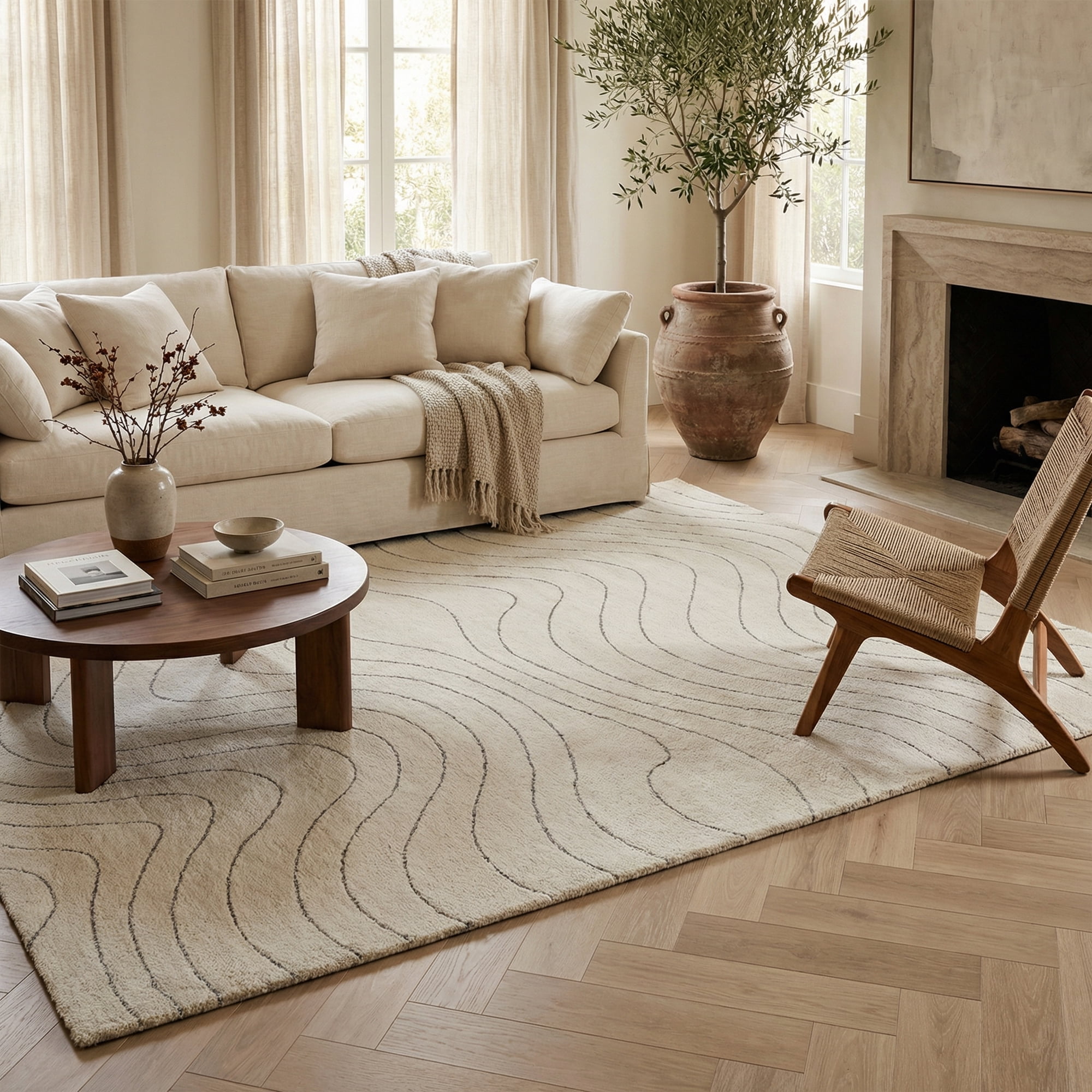 Click here for Rug Branch Casa Abstract Indoor Area Rug  Beige Cr... prices