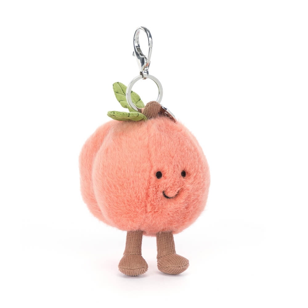 Click here for Jellycat Amuseables Peach Bag Charm Plush Keychain... prices
