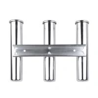 ISURE MARINE 3 Tube Rod Holder Triple Stainless Steel 316 Vertical ...