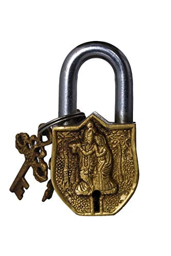 Exotic India Radha Krishna Temple Lock - Brass Statue - Walmart.com