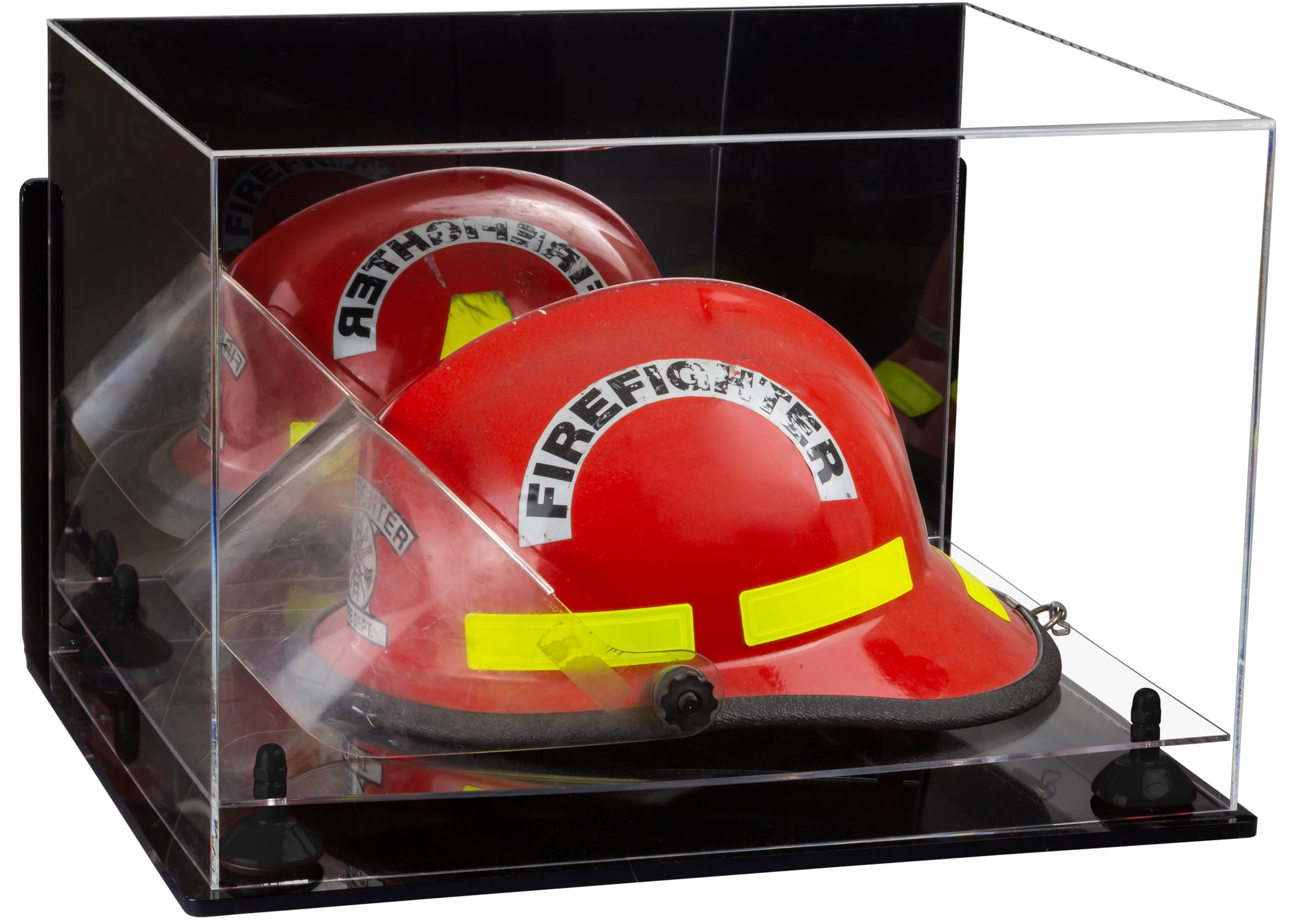 Acrylic Fireman's Helmet Display Case with Mirror, Wall Mount, Black ...