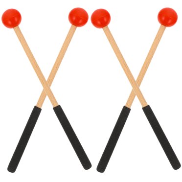 2 Pcs 12.5Inch Bass Steel Drum Mallets, Felt Drum Sticks with Stainless ...