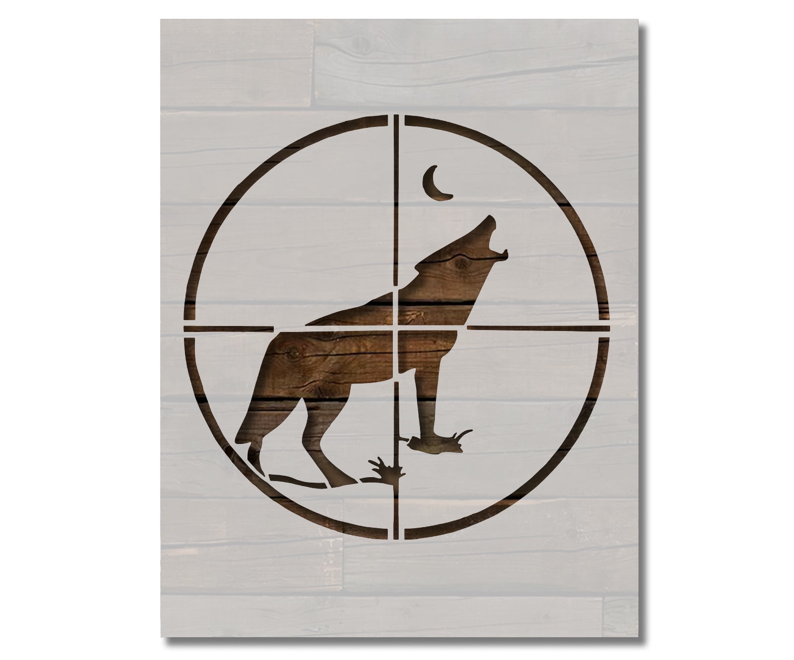 Coyote Wolf Hunting Bullseye Scope Crosshairs Stencil Template Reusable ...