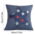 4th of July Pillow Cover 17.7x17.7 Inch, Patriotic Blue Velvet Plush ...