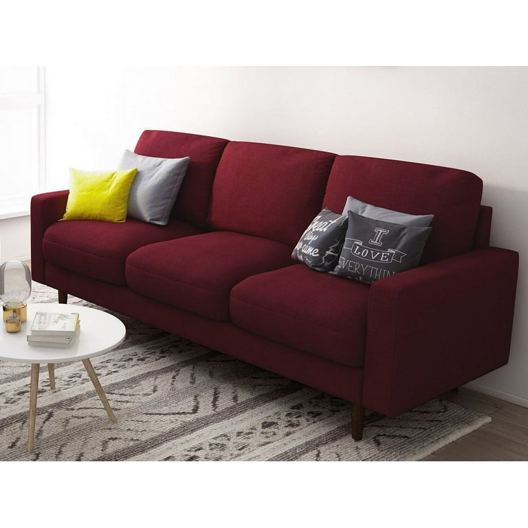 Uspridefurniture 71.7 Square Arm Sofa Dark Red Walmart