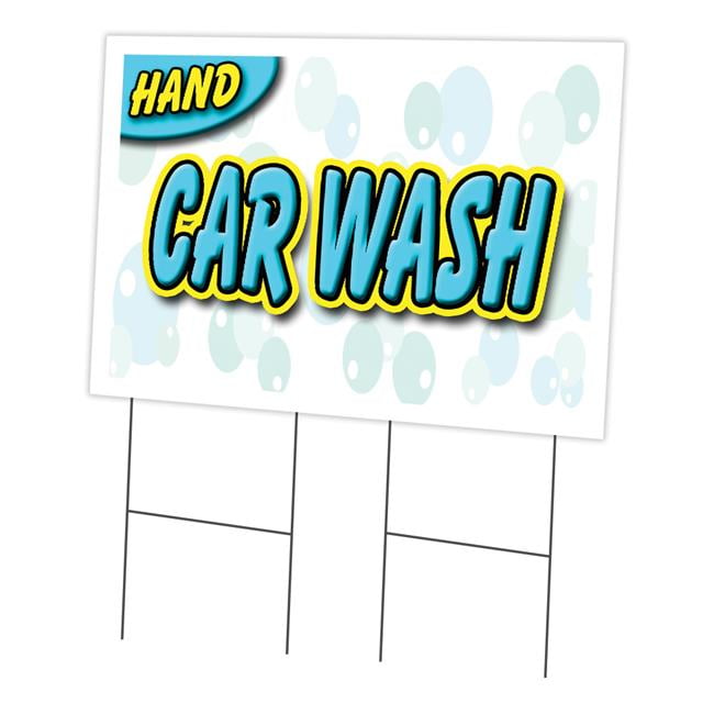 SignMission C-2436-DS-Hand Car Wash 24 x 36 in. Hand Car Wash Yard Sign ...