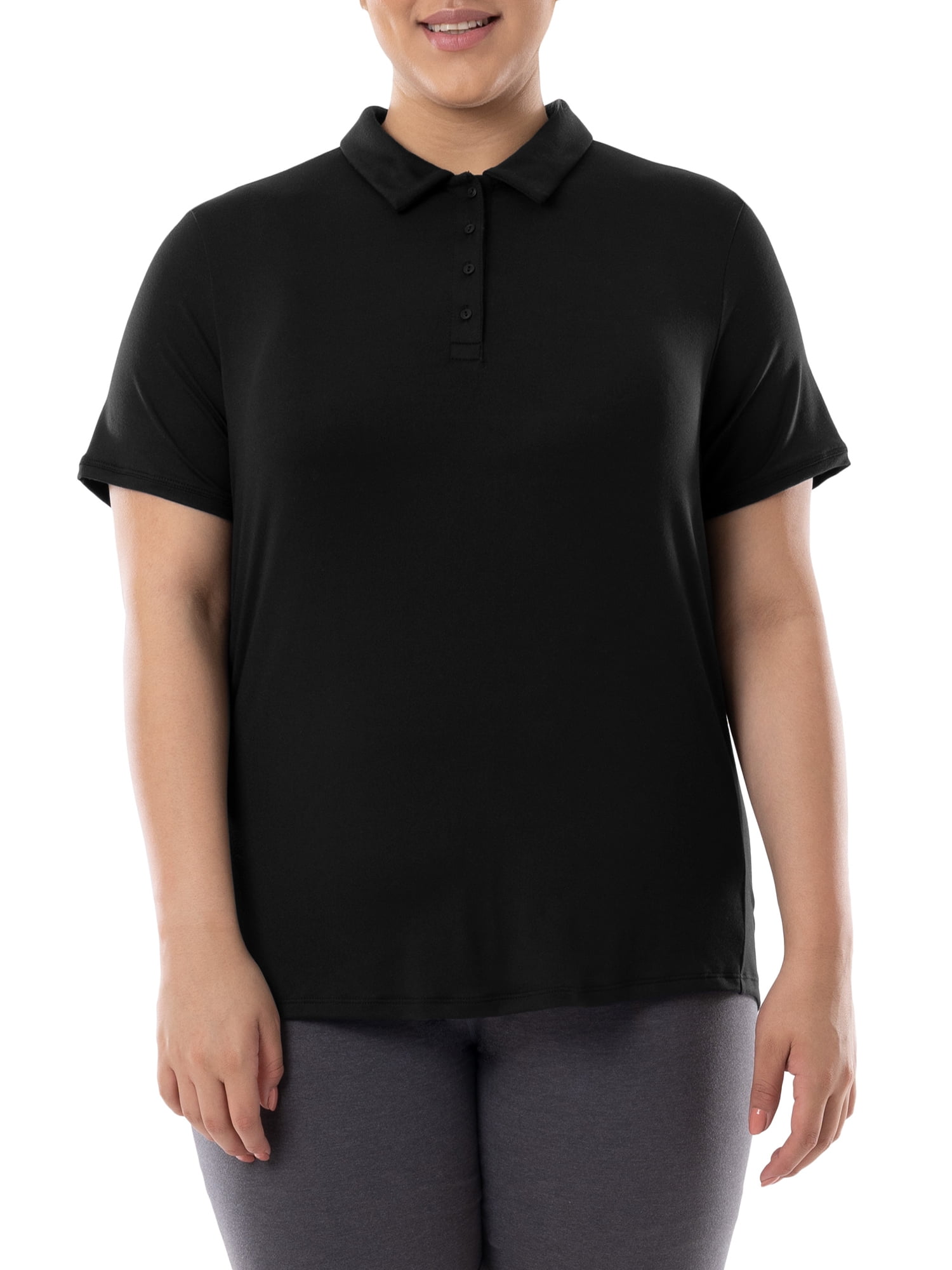 Athletic Works Women's Plus Active Short-Sleeve Polo Shirt - Walmart.com