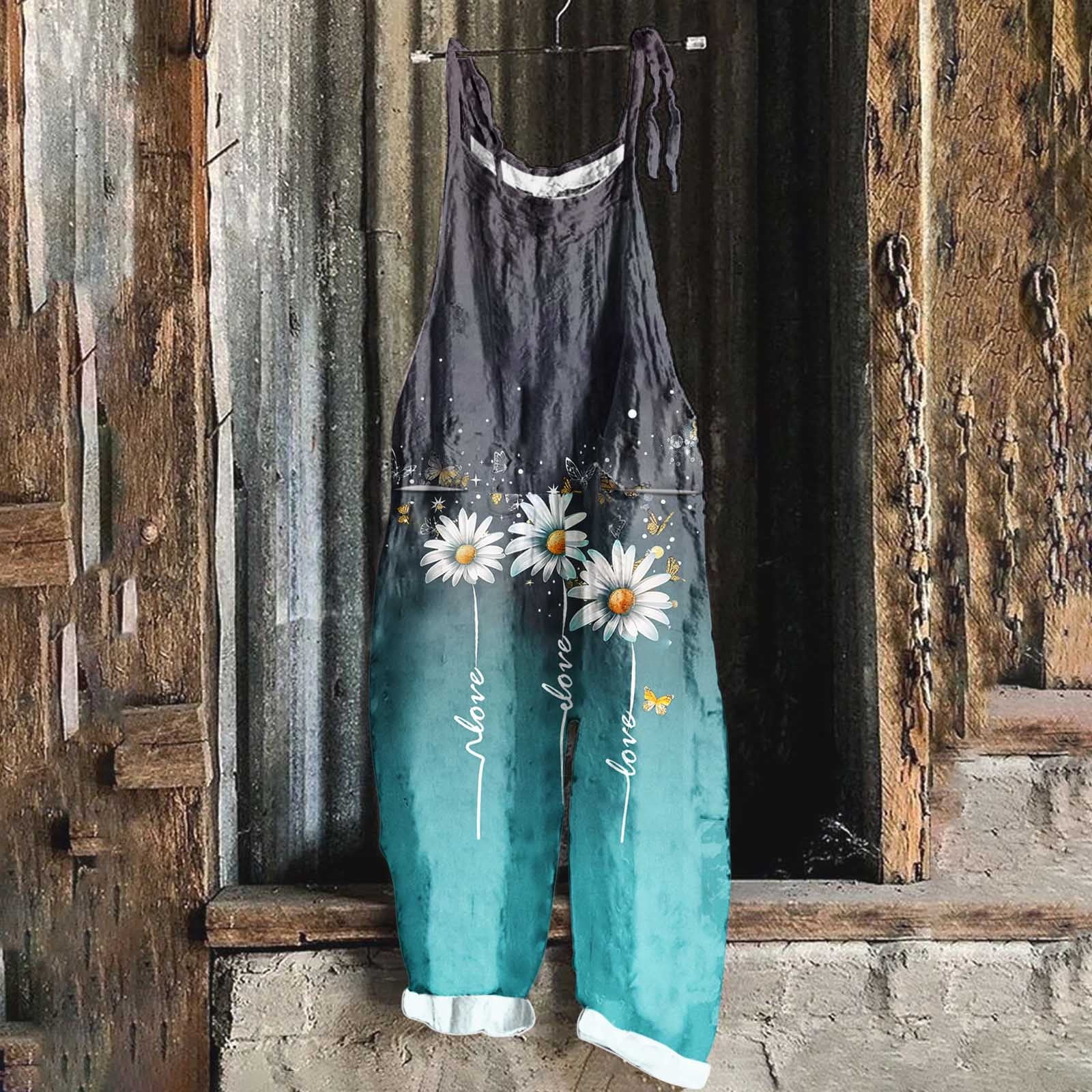 Click here for Styesk Womens Pants Ladies Print Sleeveless Two Po... prices