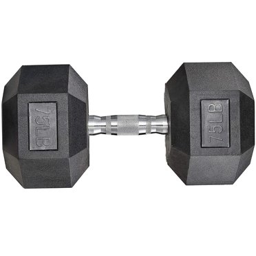 CAP 150 lb Coated Rubber Hex Dumbbell Weight Set with A-Frame Rack ...