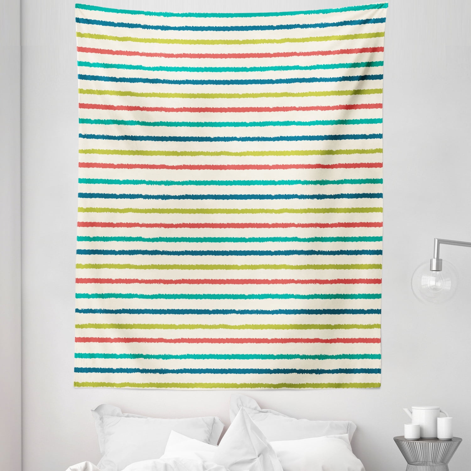 Colorful Tapestry, Doodle Like Hand Drawn Paralel Lines Hipster Style ...