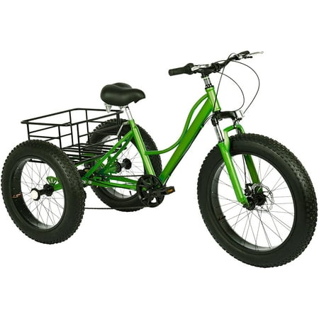24'' Fat Tires Adult Tricycles, 7 Speed Adult Trikes Load Up to 600 lbs ...