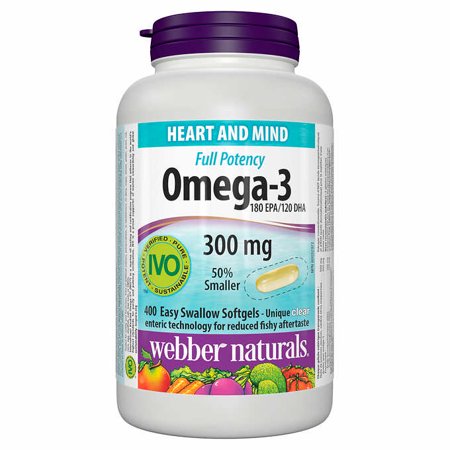 webber naturals Easy to Swallow Mini Omega-3 - 400 Enteric Softgels ...