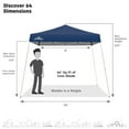 YOLI Discover 64 10’x10’ Pop-Up Canopy Tent, Navy Blue Top, White Frame ...