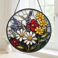 Bright Gerbera Blossom Window Panel in Stained Glass Style2001 ...