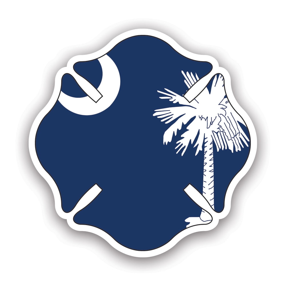 South Carolina State Maltese Cross Shaped Sticker Decal - Self Adhesive ...