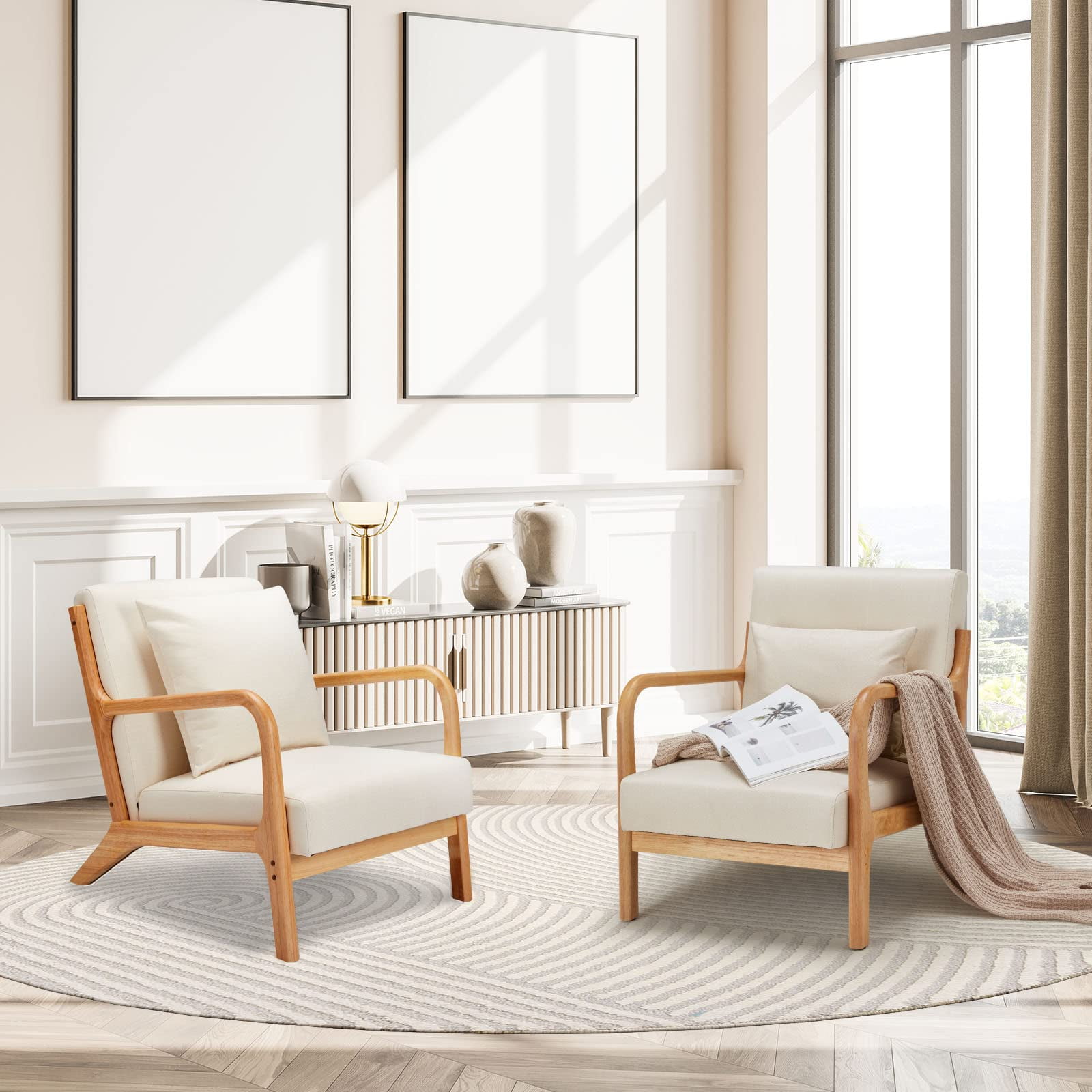 Click here for Aecojoy Mid-Century Accent Chair Sets Of 2  Comfy... prices