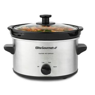 Elite Gourmet MST-250XS 1.5-Qt. Mini Slow Cooker, Stainless Steel ...