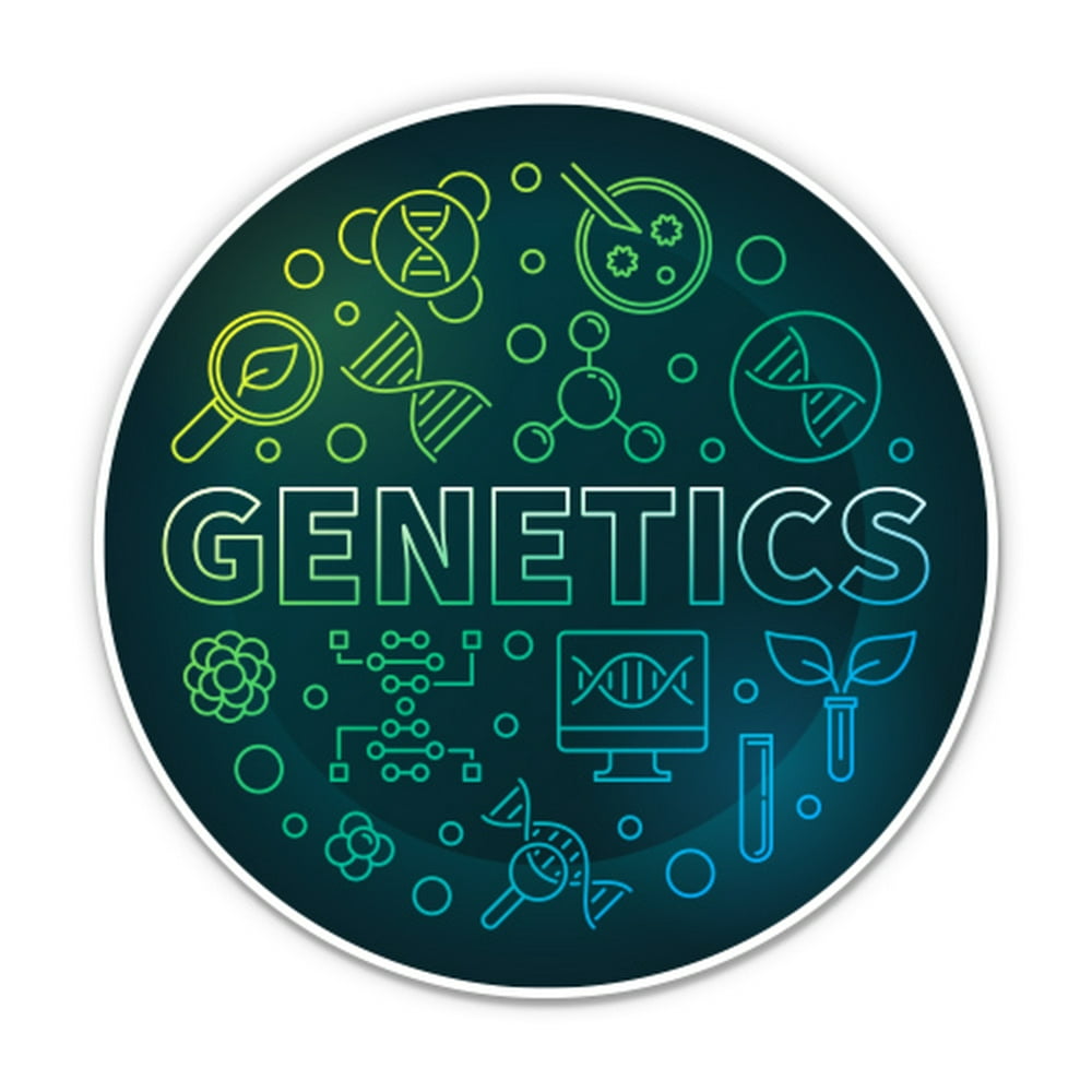 Genetics Biology DNA Science - 3" Vinyl Sticker - For Car Laptop I-Pad ...